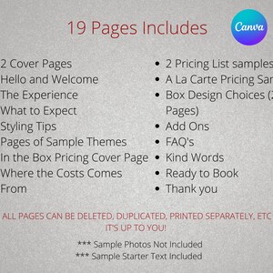In the Box Photography Client Guide Marketing Editable CANVA Template ...