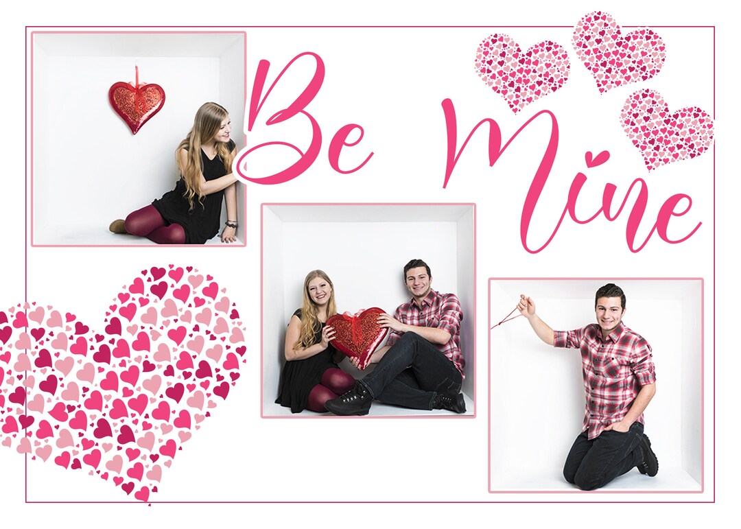 Valentine's Day Editable Photoshop Card Template for Photographers, in ...