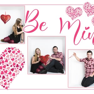 Valentine's Day Editable Photoshop Card Template for Photographers, in ...