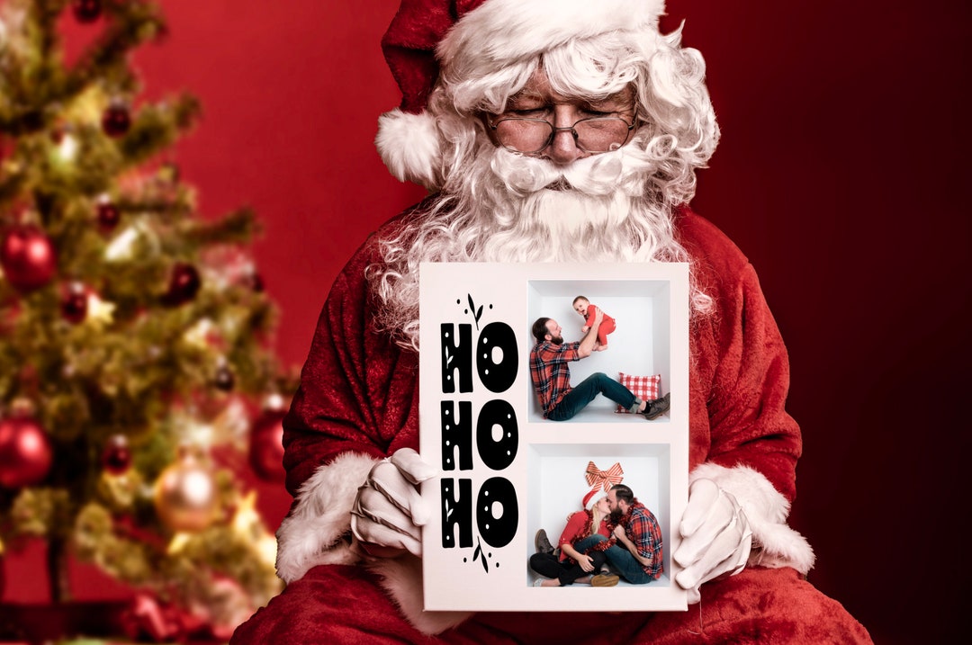 Santa Christmas Editable Photo Card, in the Box, Family, Kids, Newborn ...