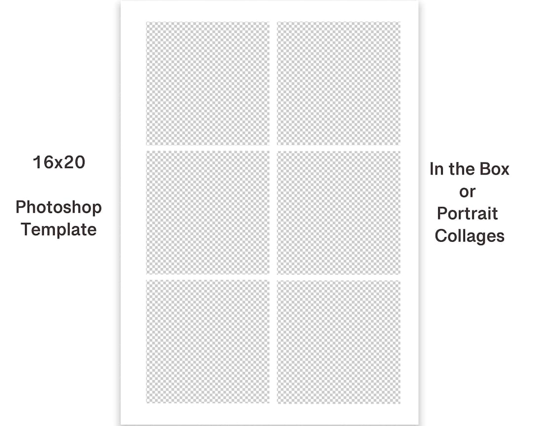 In the Box Photoshop Template Editable Digital Download 6 Box Vertical ...
