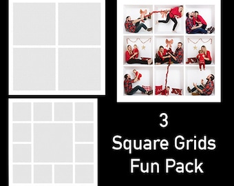 White Photo Box Grid 9 Box Template Photoshop Template - Etsy Canada