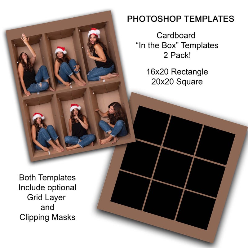 6 Box Photo Template - Etsy