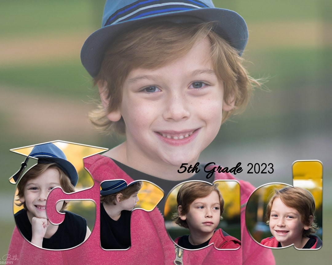 Grad / Graduación 2023 Bubble Letters Photoshop Template/Font Editable ...