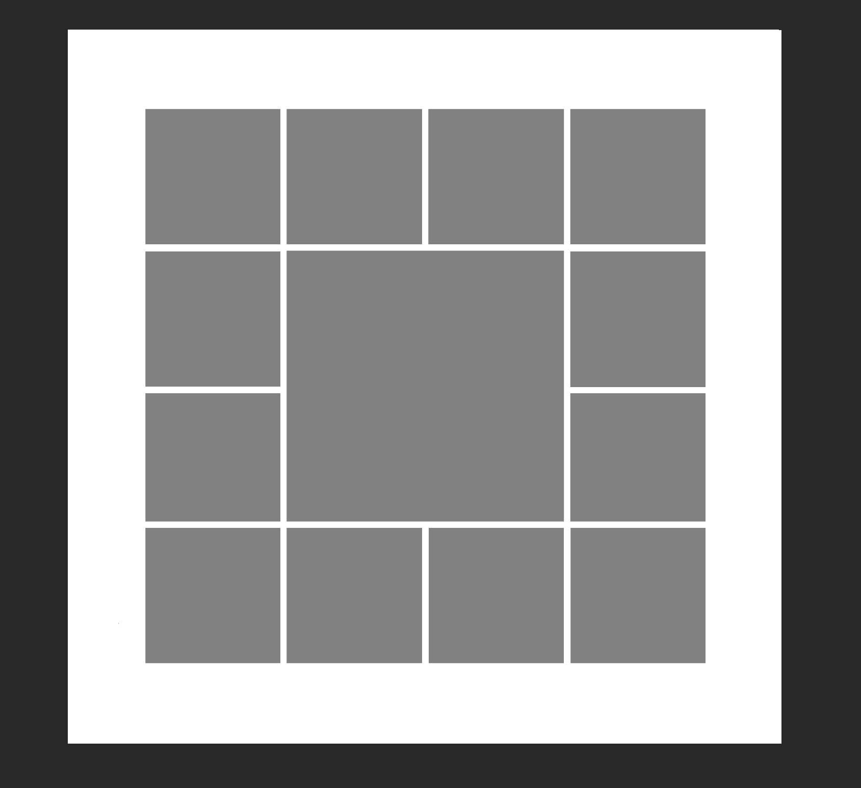 In the Box 13 Box WHITE Grid Photoshop Template PLUS Clipping - Etsy