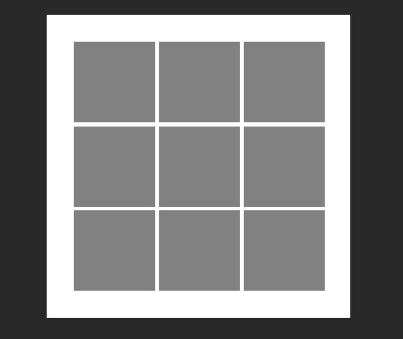 MOST POPULAR in the Box Photoshop Template 9 Box SQUARE Grid - Etsy