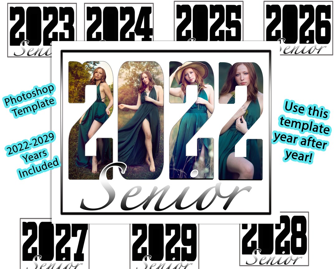 Grad/ *graduation/senior/ 2024 - 2029 Letters Editable Photoshop ...