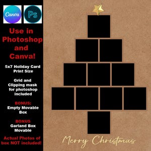 Christmas Tree Cardboard in the Box CANVA and PHOTOSHOP Template ...