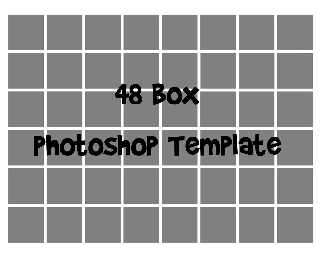 In the Box Photoshop Template 48 Boxes Editable White Grid Collage With ...