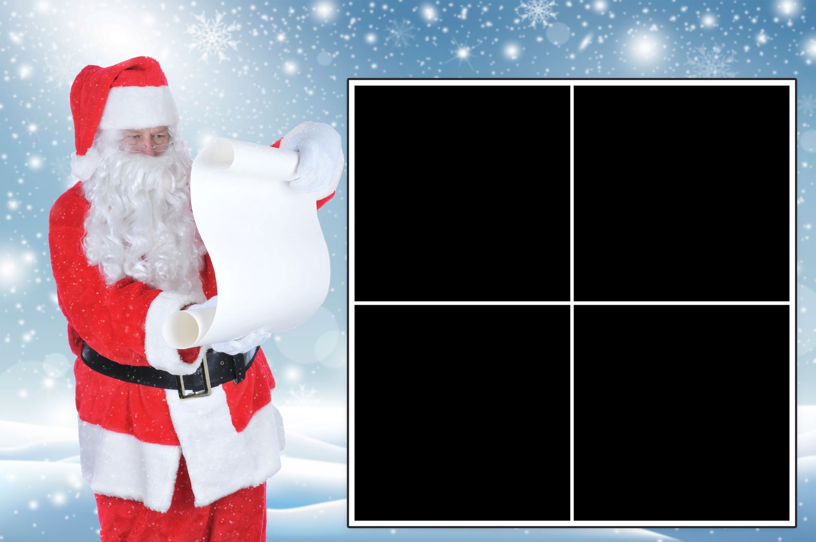 Santa Photo Collage the List Photoshop Template - Etsy