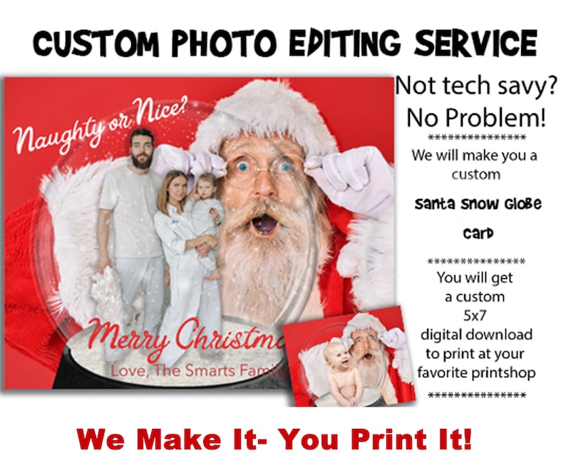 CUSTOM Funny Christmas / Santa/ Holiday Card Naughty or Nice - Etsy