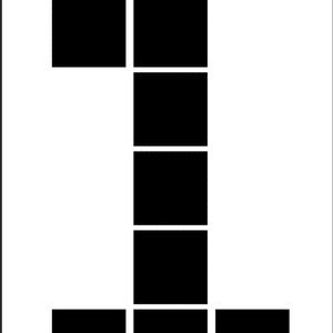 In the Box ** Number 1 White Digital Grid First Birthday Inside the Box ...