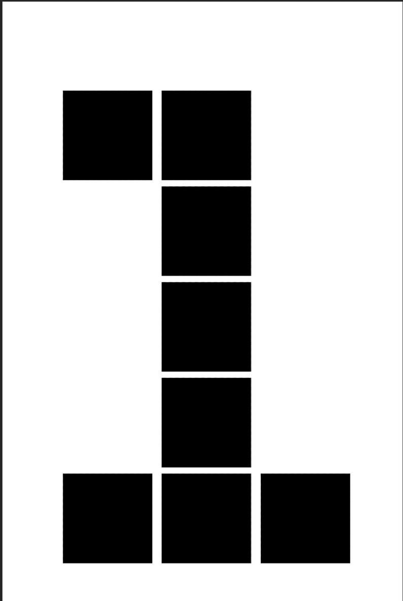 In the Box Number 1 White Digital Grid First Birthday - Etsy