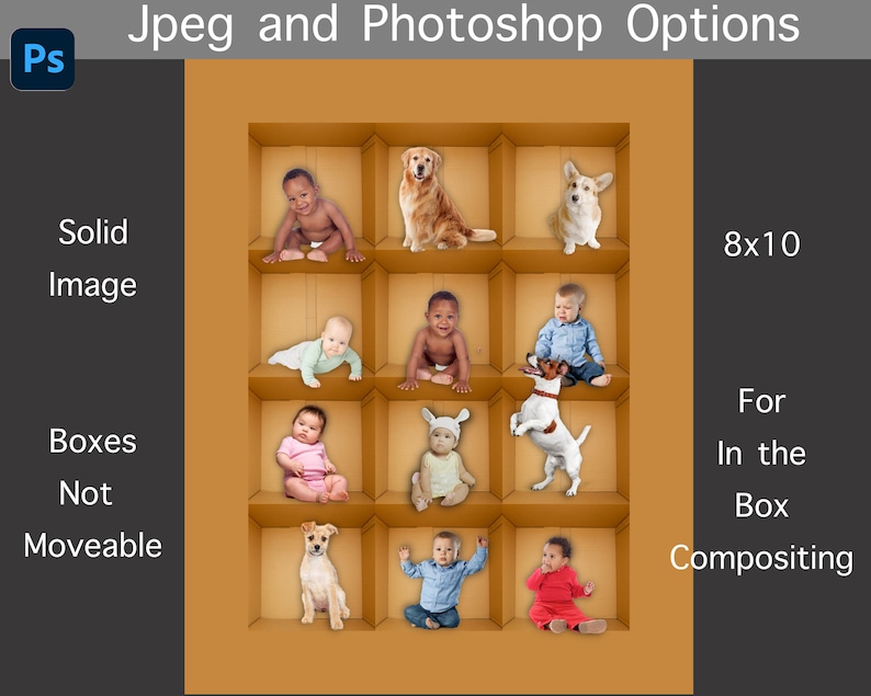 In the Box 12 Box JPEG Cardboard Box Image Collage Digital Template ...