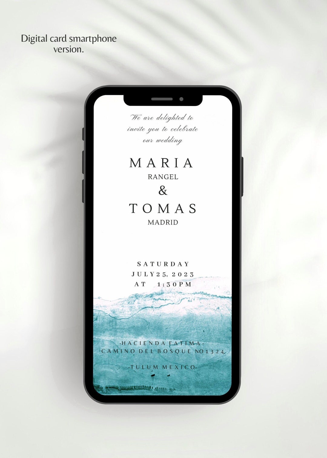 Editable Digital Template Wedding Invitation Smartphone Canva - Etsy