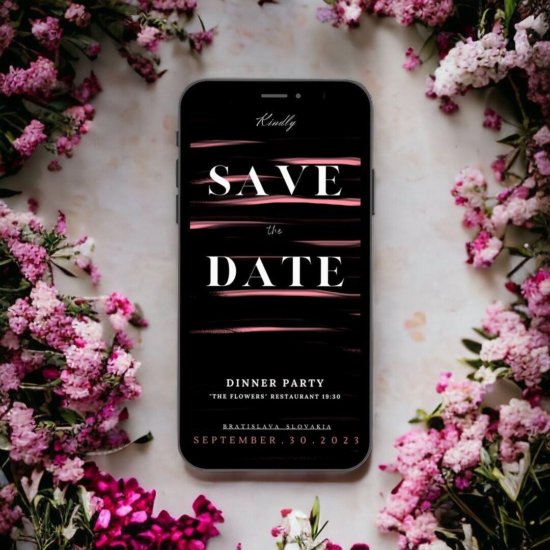 Editable Digital Template Save the Date Dinner/event Smartphone Canva ...