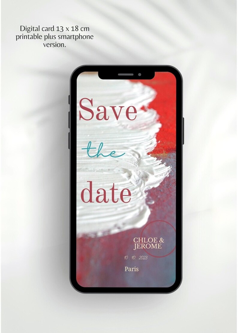 Editable Digital Template Save the Date Smartphone Plus 5x7 - Etsy