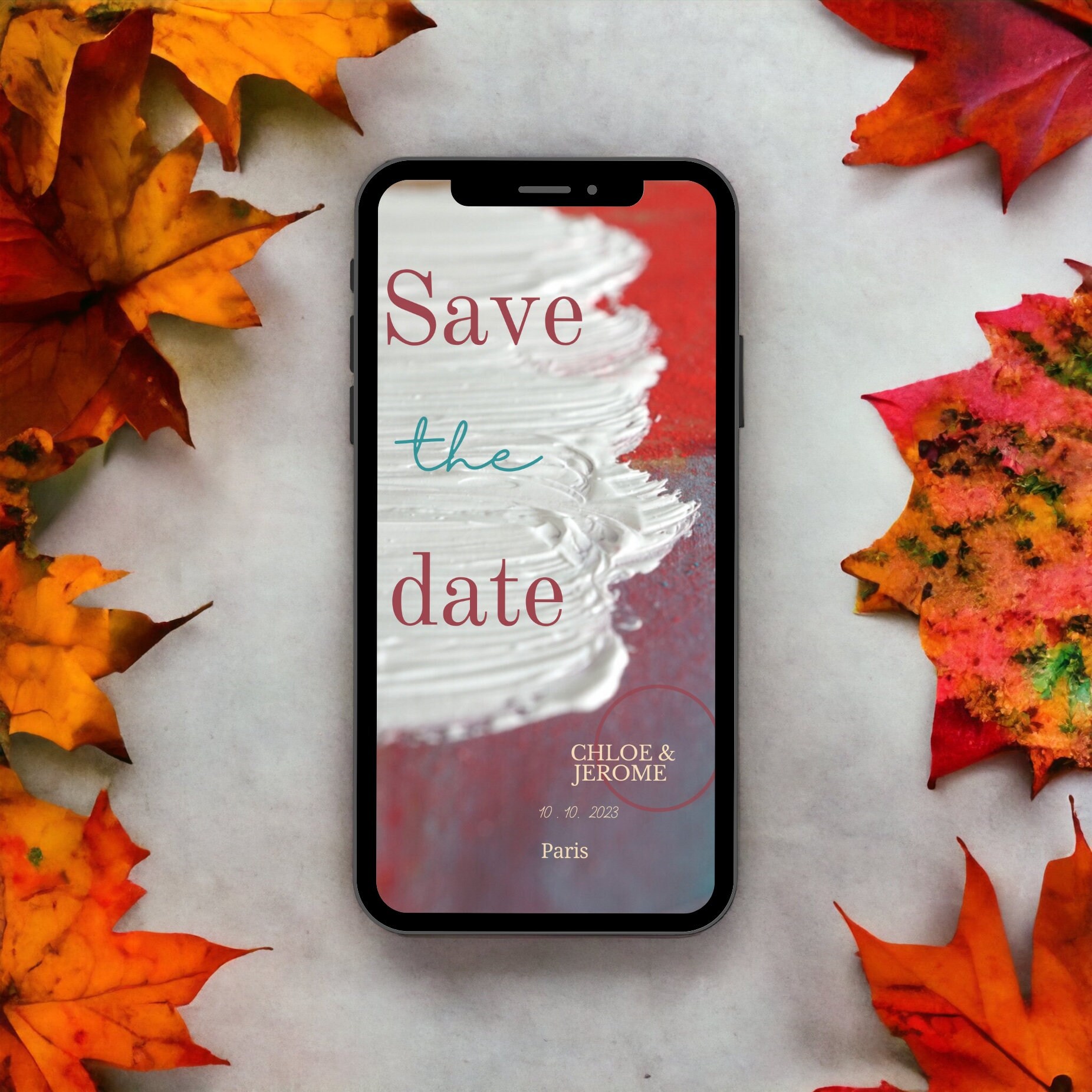 Editable Digital Template Save the Date Smartphone, Plus 5x7 in ...