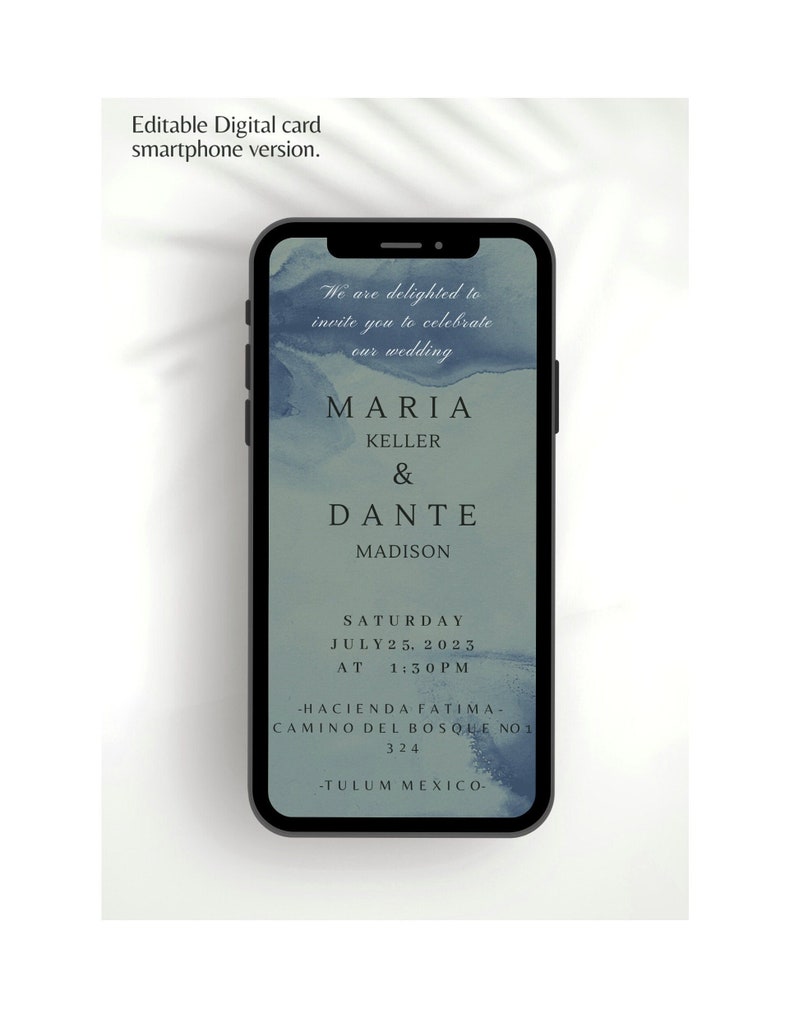 Editable Digital Template Wedding Invitation Smartphone Canva - Etsy