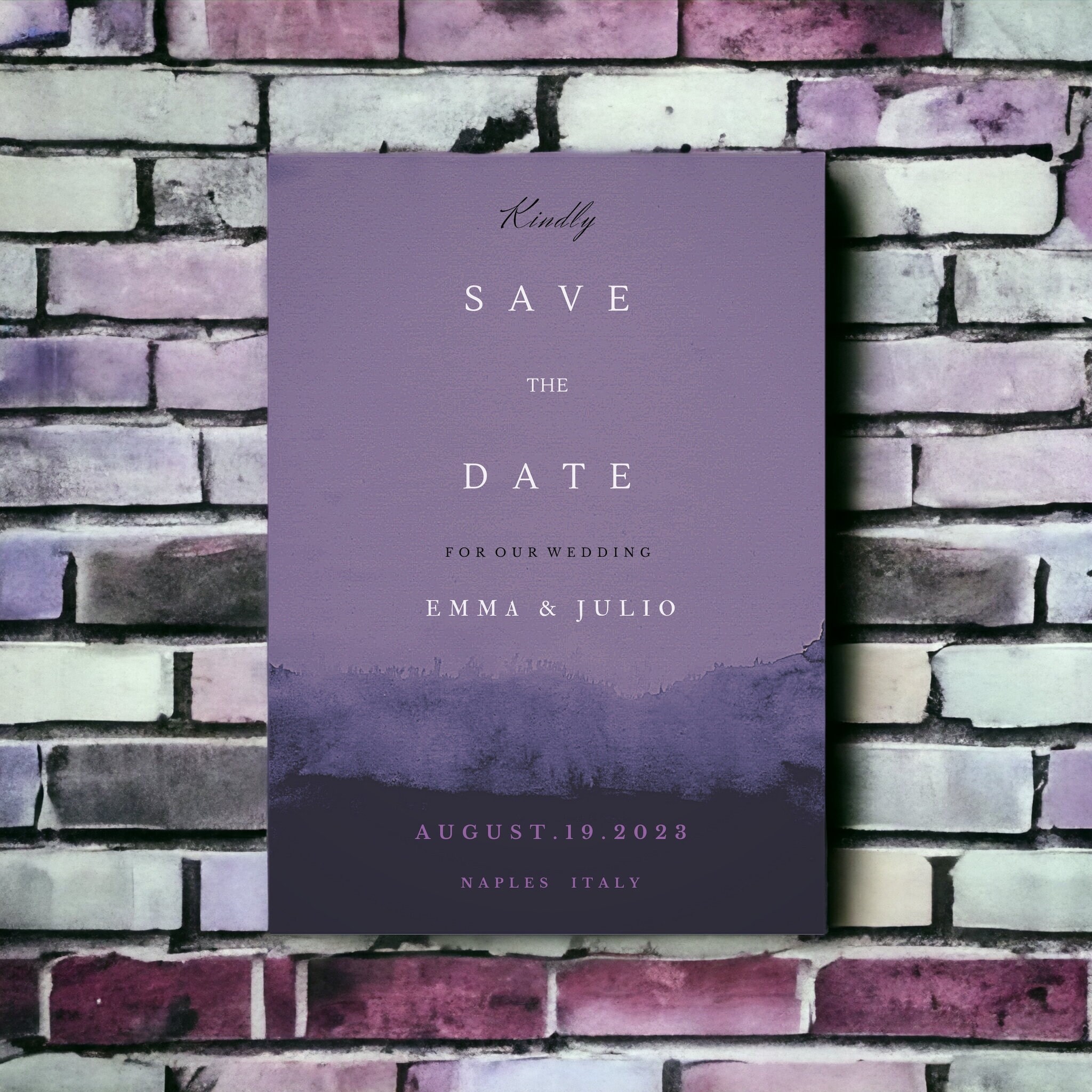 Editable Canva Template Save the Date 5x7 Inches Handmade Painted ...