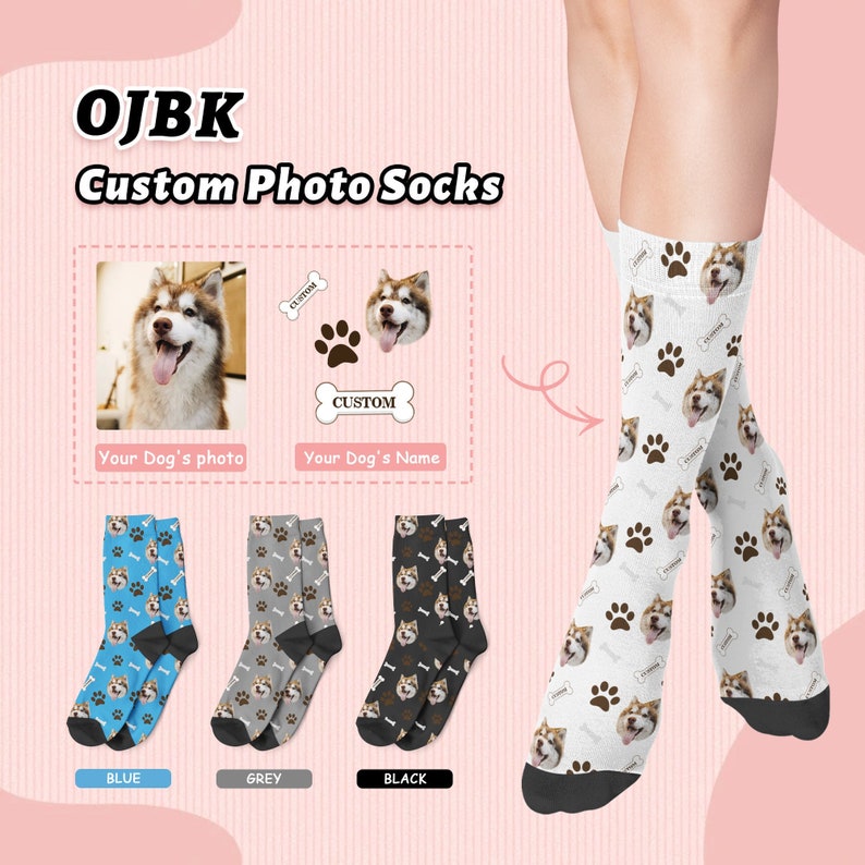 Custom Pet Photo Socks,put Your Cute Dog on Socks,personalized Dog ...