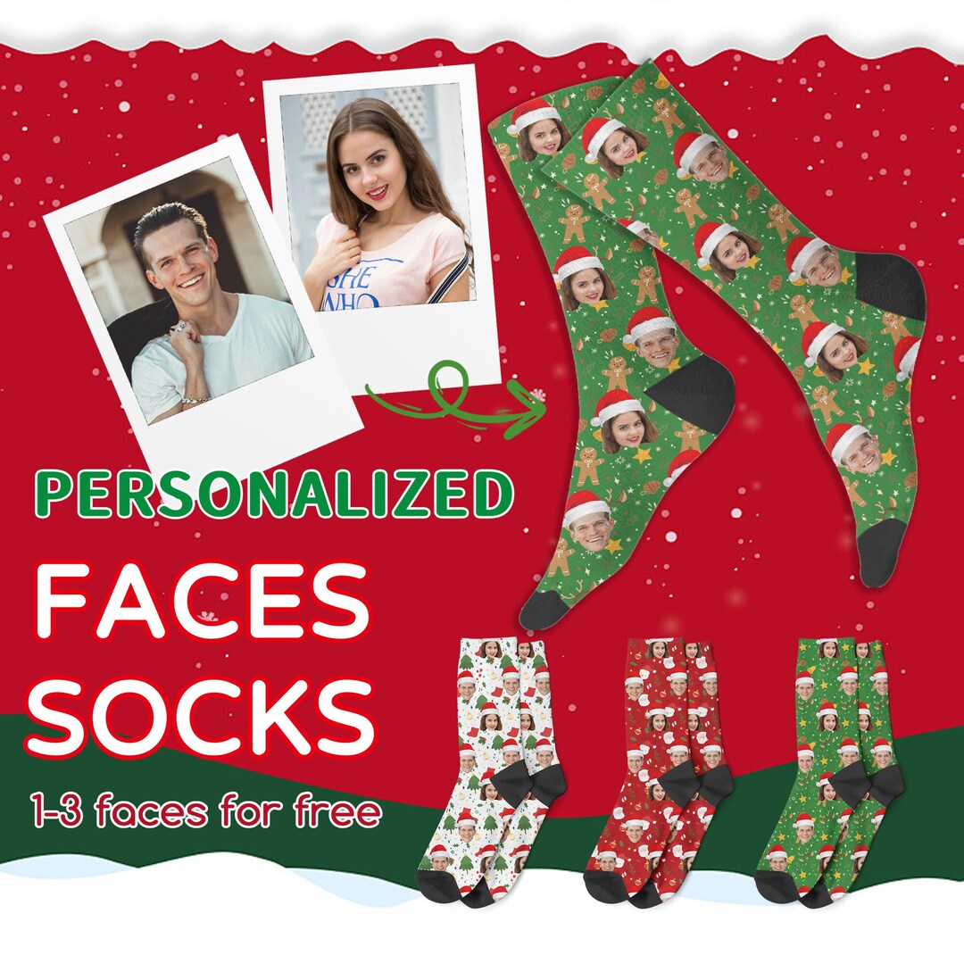 Custom Christmas Socks, Custom Photo Socks, Christmas Socks ...