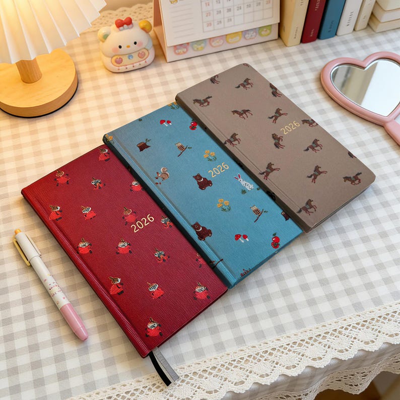 2026 Cute Planner Notebook, Japanese Style Diary, Vintage Animal ...