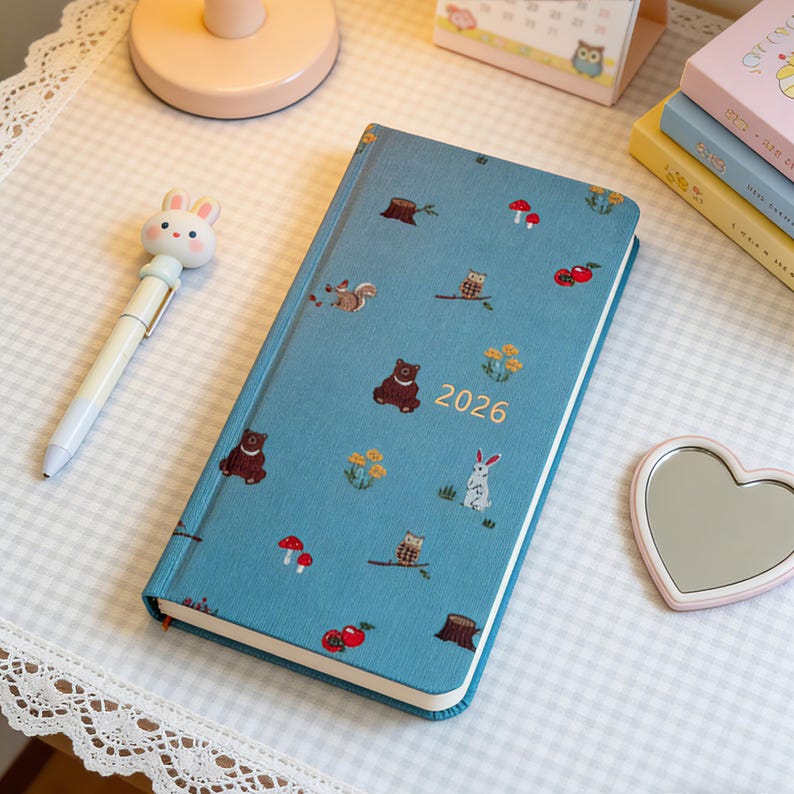 2026 Cute Planner Notebook, Japanese Style Diary, Vintage Animal ...