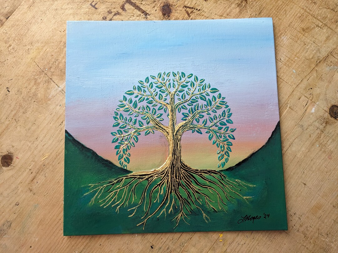 Sycamore Gap Tree of Life Painting 12 X 12 Inch Acrylic on Canvas ...