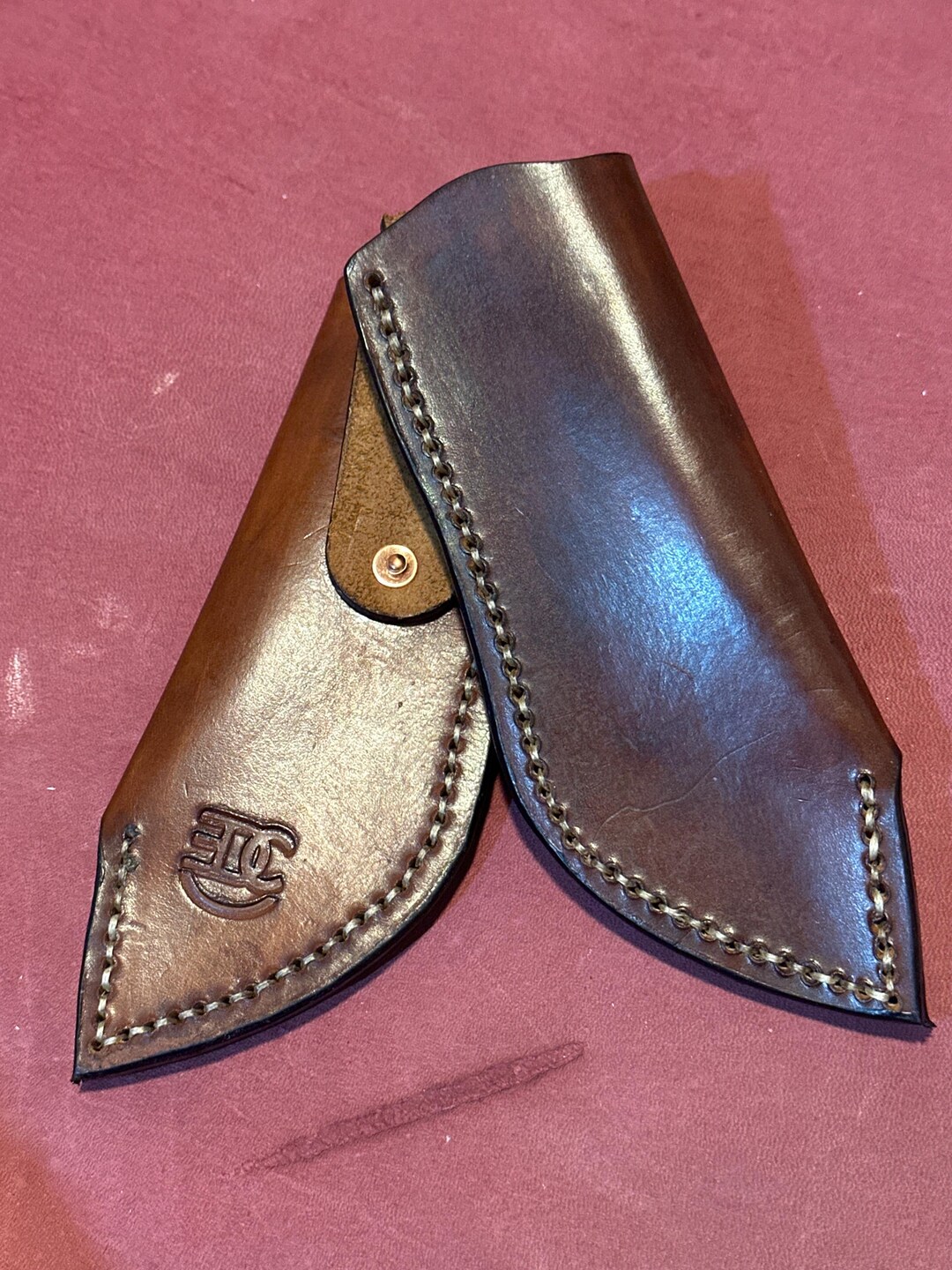 Medium 7” Custom Genuine Leather Sheath Fixed Blade Knife. Right Hand ...