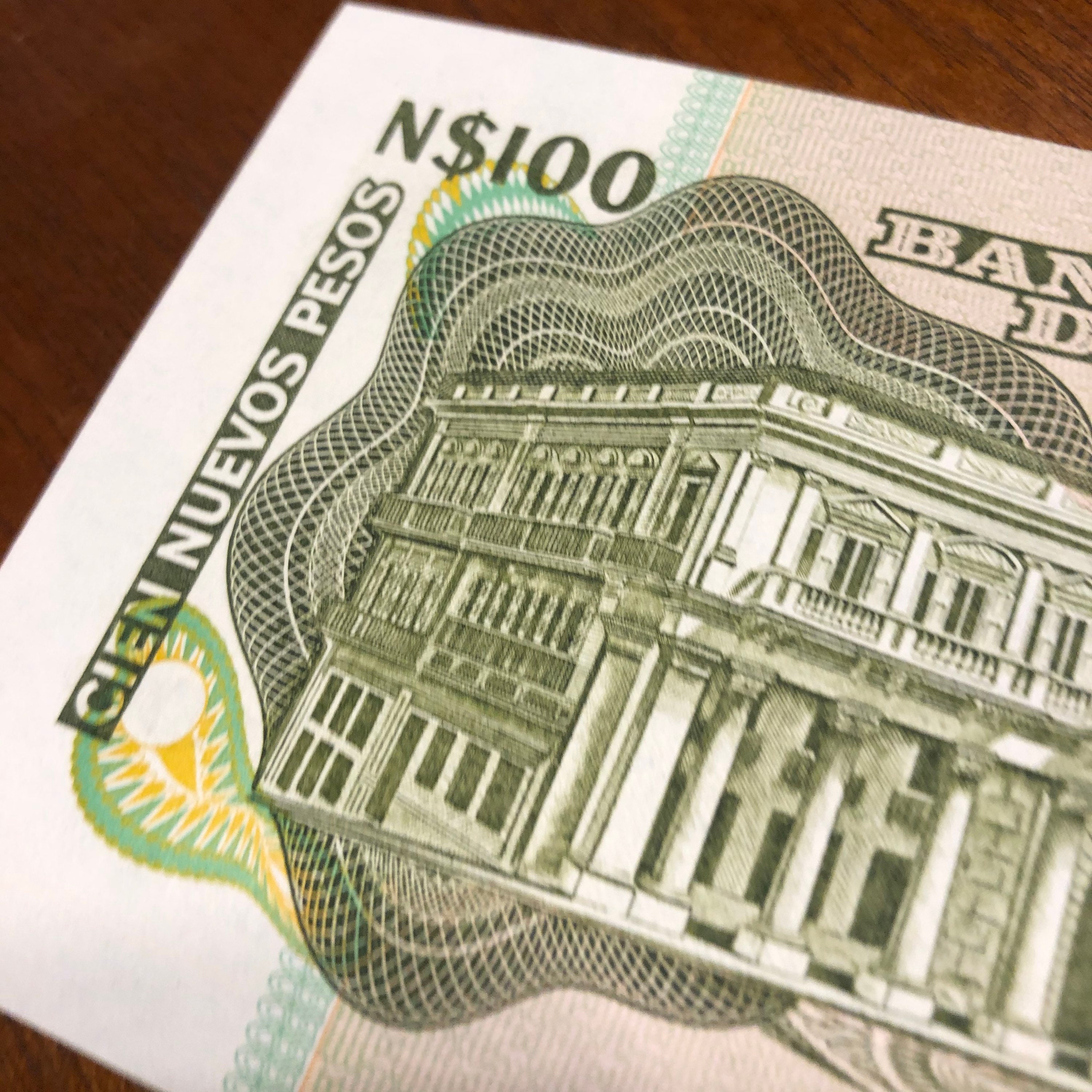 Uruguay 1989 100 Nuevos Pesos Serie G. UNC Paper Bill. | Etsy