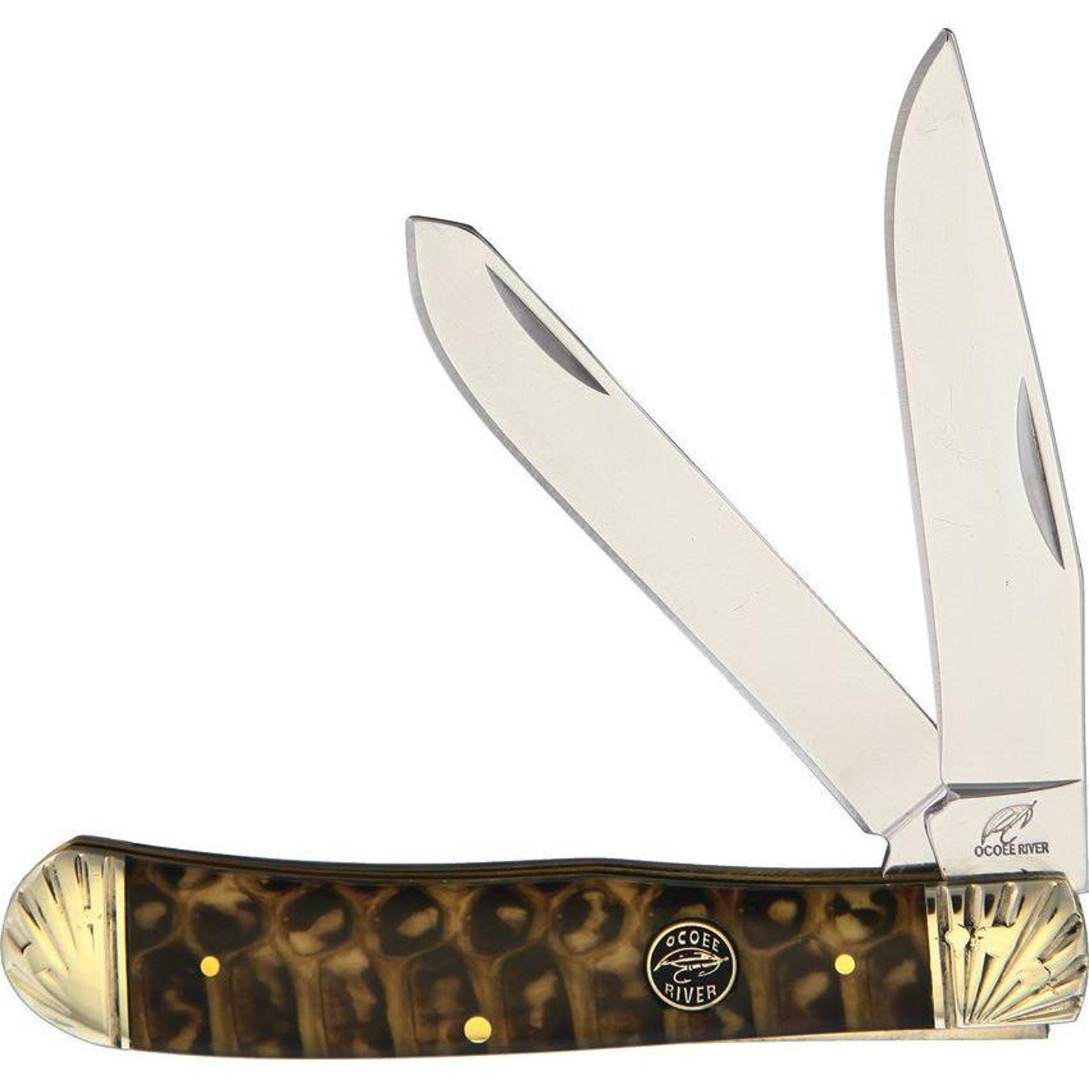 Ocoee River Cutlery Trapper Snake Skin Trapper Pocket Knife Rockwell ...