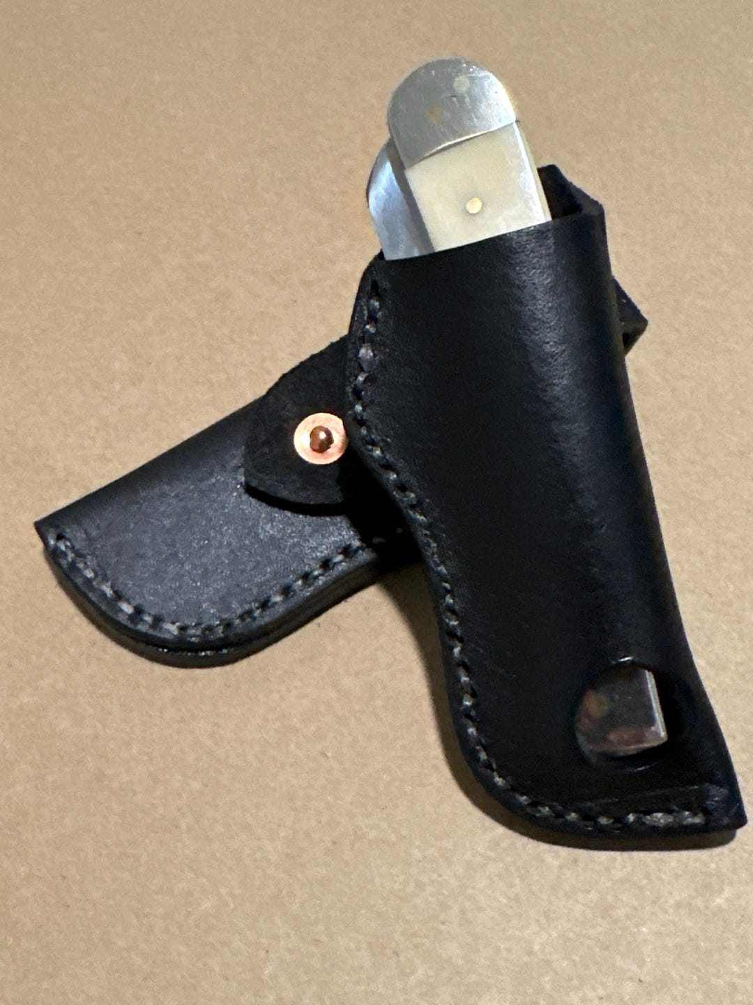 Handmade Genuine Leather Sheath for Boker, Case, Trapper, or Stockman 4 ...