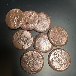 Skull & Bones Pirate Coin Metal Casting Craft Homemade 2 to 3 Oz Poured ...