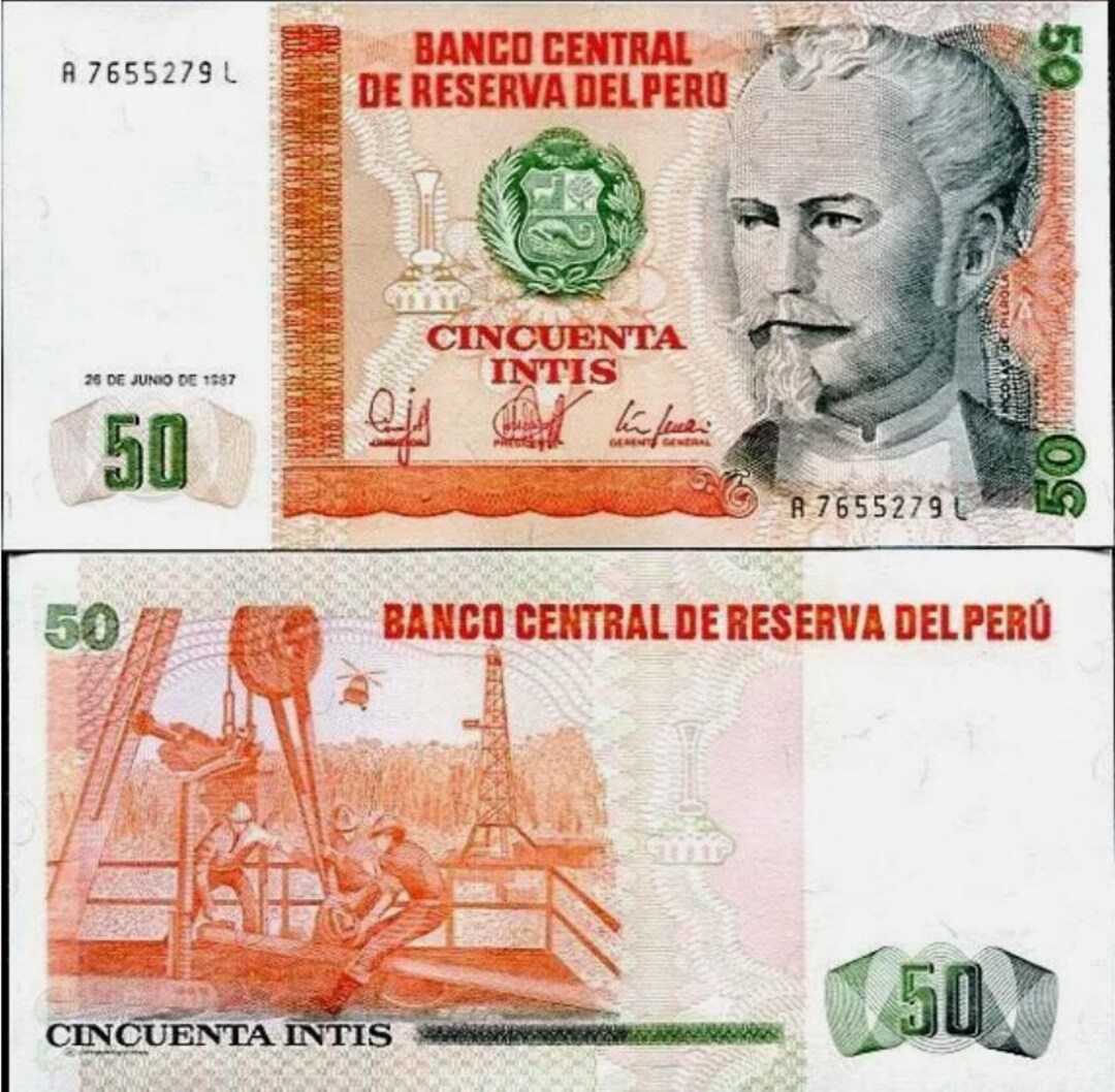 Peru 50 Inits 1987 Nicolas De Pierola Uncirculated Authentic Real Legal ...