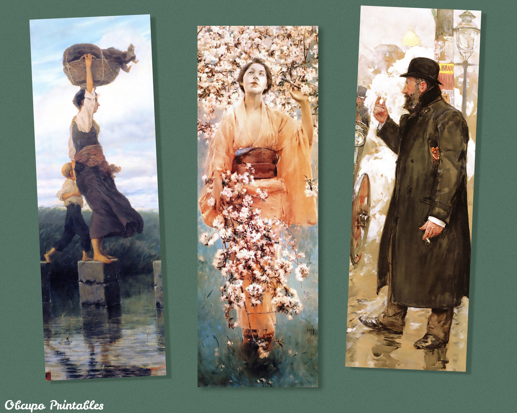 Digital Bookmarks Art Portraits. Printable Book Marks Set. - Etsy