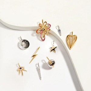 Two Tone Star Charm, Minimalist Star Charm Pendant, Charm for Bracelet ...