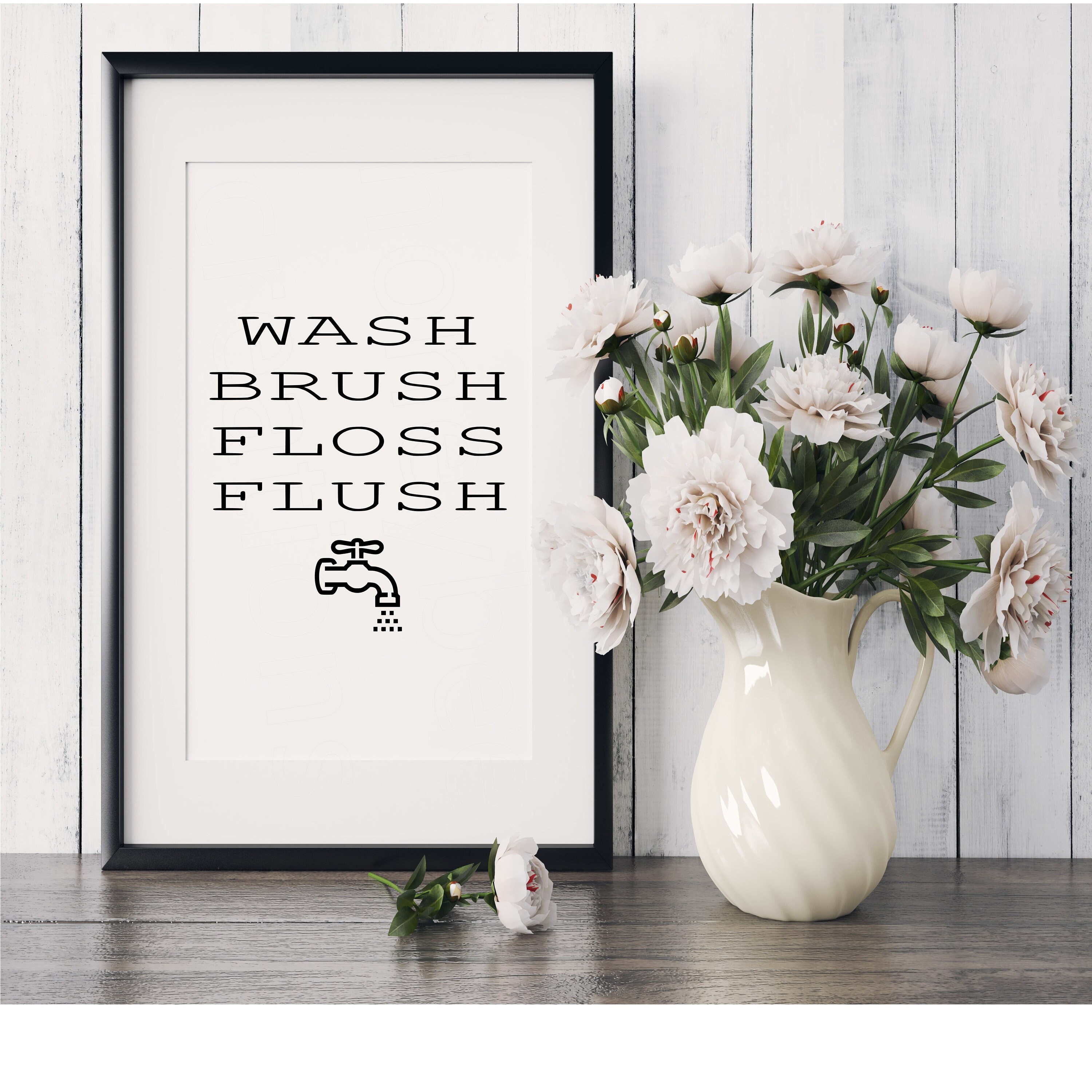 Wash Brush Floss Flush / SVG JPG / Cricut / Silhouette / Instant ...