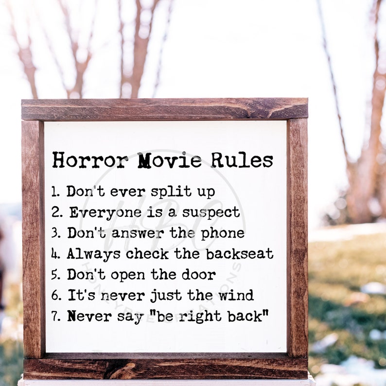 Horror Movie Rules Svg Files, Instant Download , Halloween Svg, Funny ...
