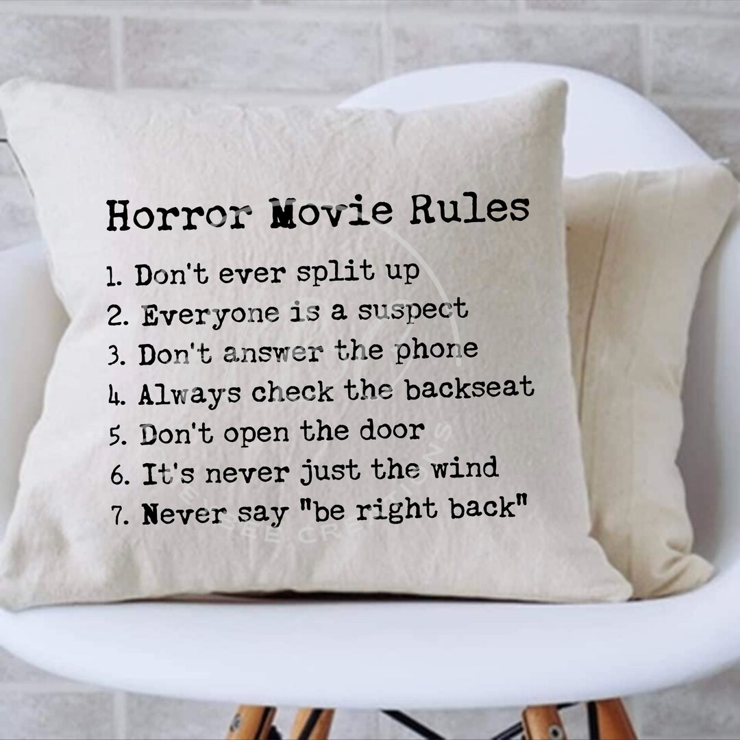Horror Movie Rules Svg Files, Instant Download , Halloween Svg, Funny ...