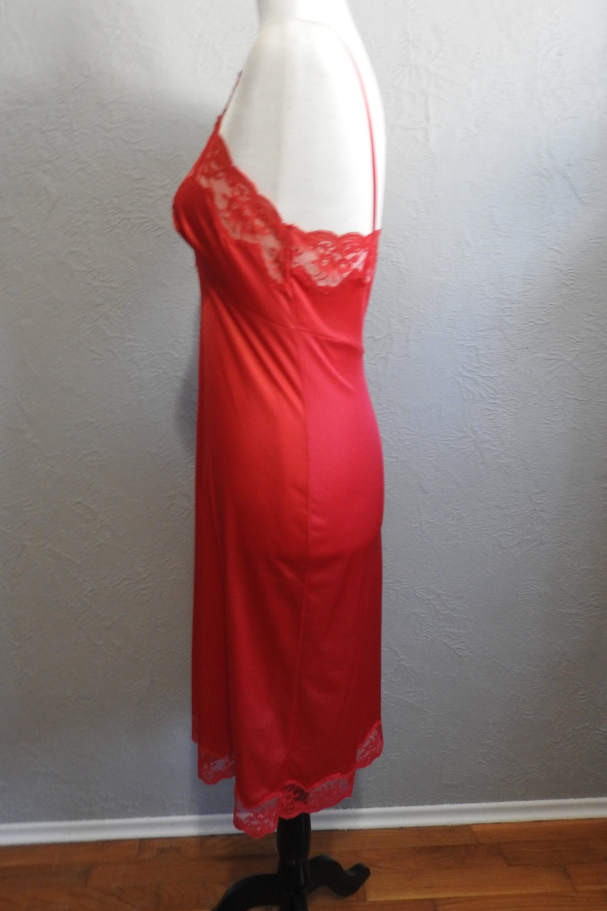 Vintage 1960's French Maid Full Slip Lolita Red Sexy Lacy Boudoir - Etsy