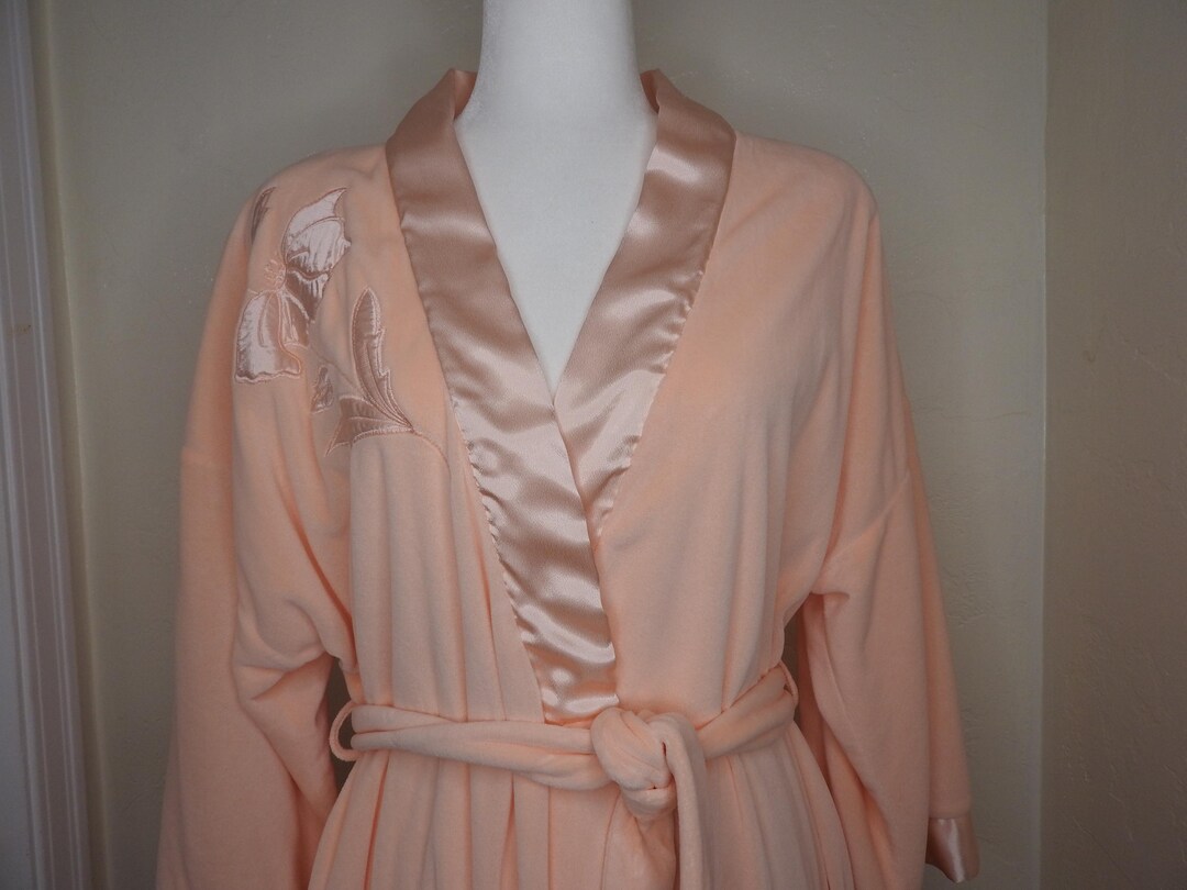 Vintage Blush Pink Diamond Tea Long Robe~ Size Large ~housecoat~ - Etsy