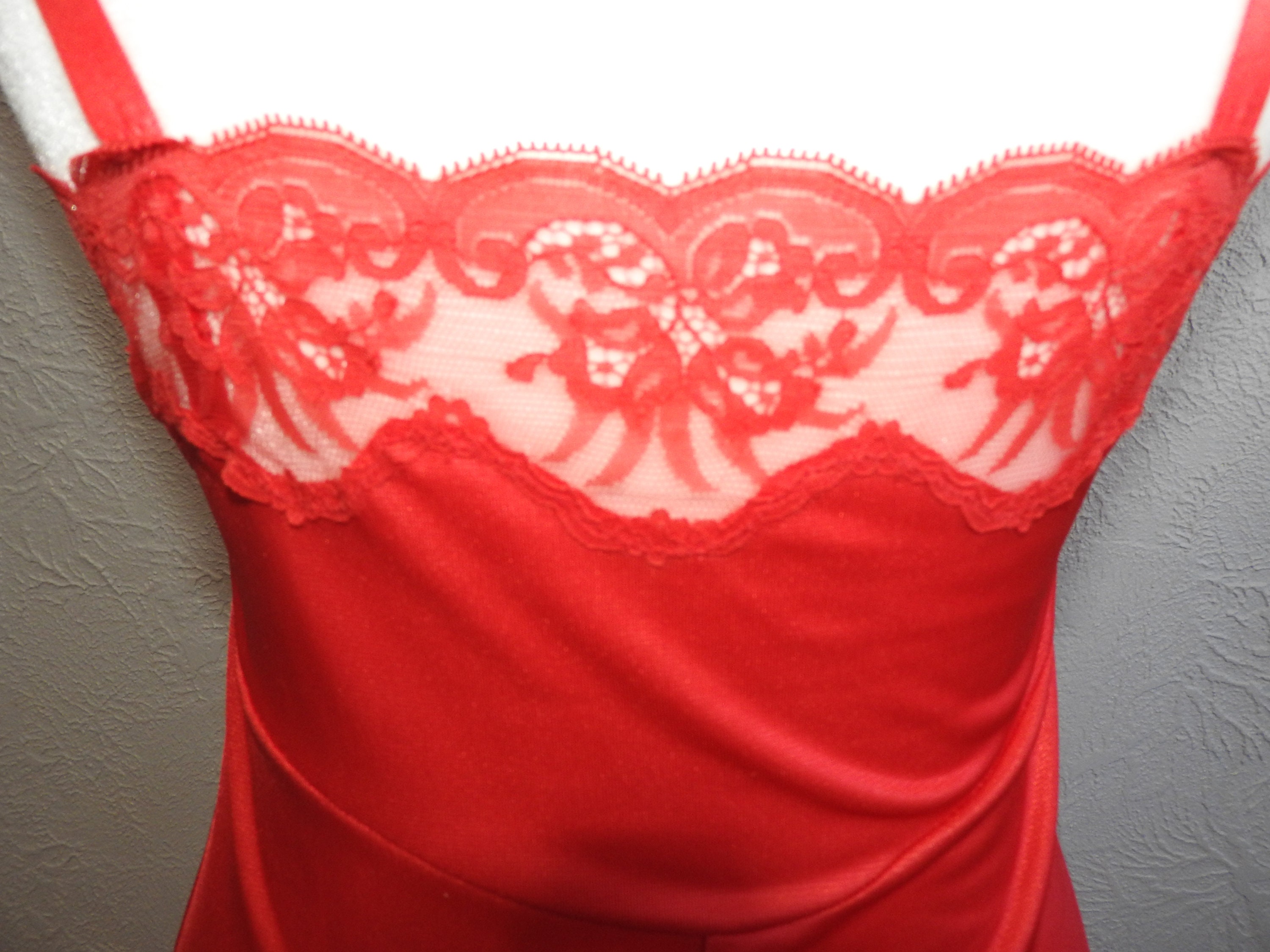 Vintage 1960's French Maid Full Slip Lolita Red Sexy Lacy Boudoir - Etsy