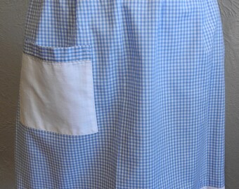 VTG 70's / Blue Gingham Check Cotton Half Apron / - Etsy
