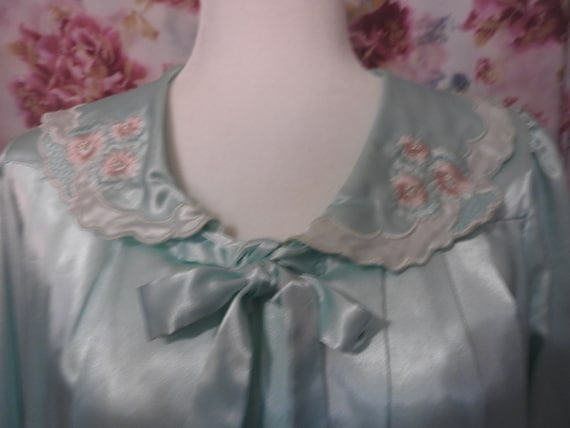 Vintage 1980's Long Granny Nightgown~ Satin Finish~ N… - Gem