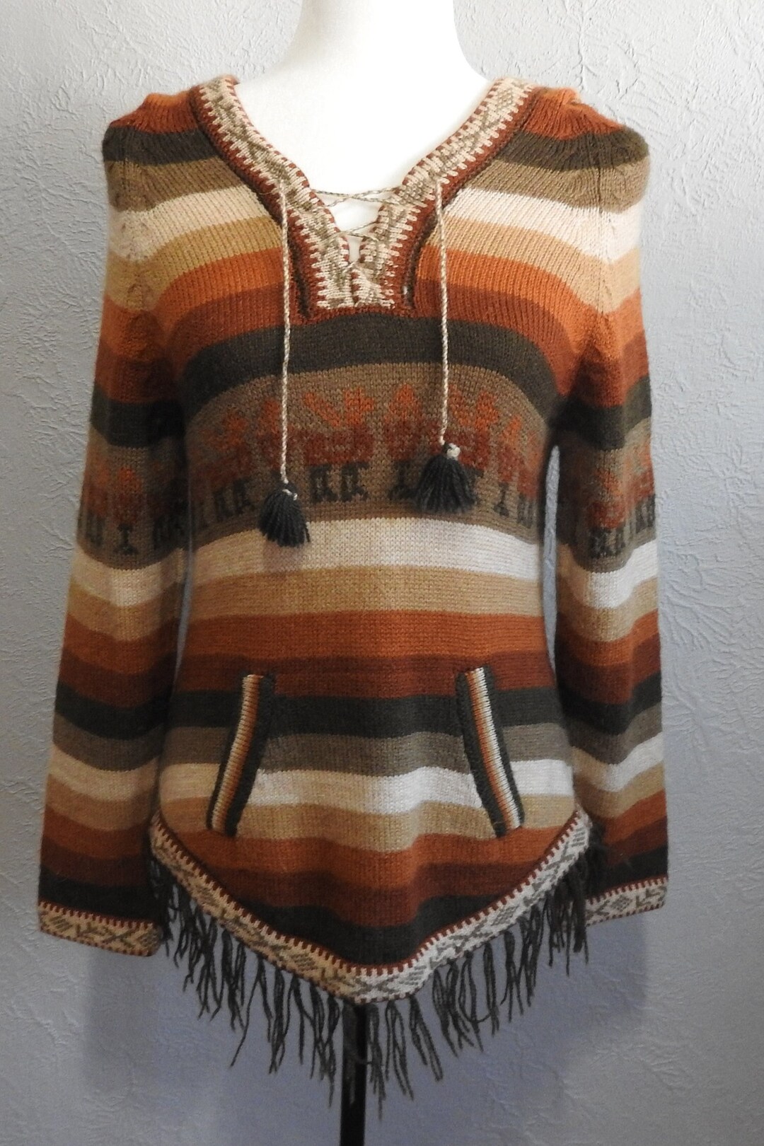 Vintage Alpaca Sweater ~ Warm~ Cozy ~ Multi Colored~ Fall Colors ...
