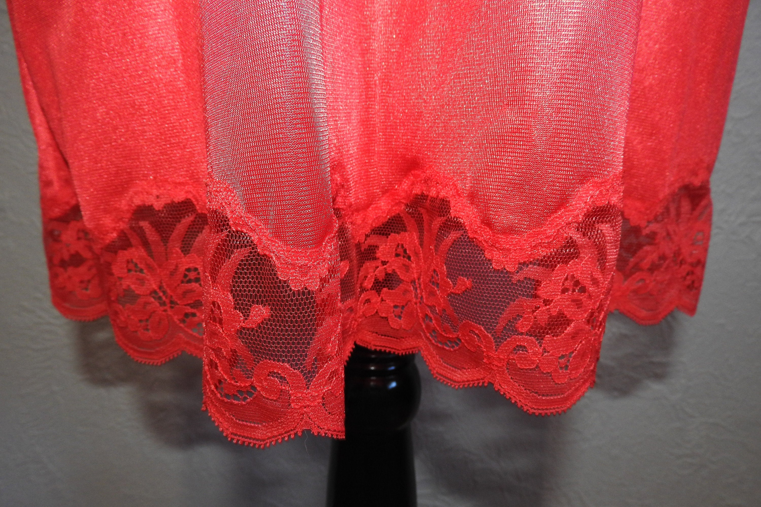 Vintage 1960's French Maid Full Slip Lolita Red Sexy Lacy Boudoir - Etsy