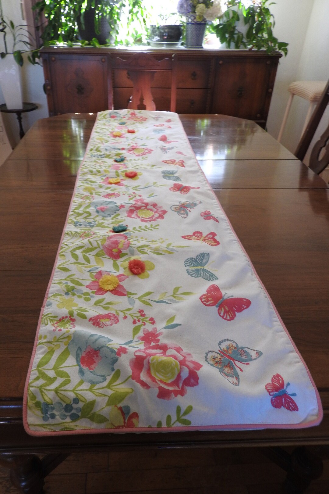 Cheery Spring/summertime Flowers and Butterflies Table Runner - Etsy