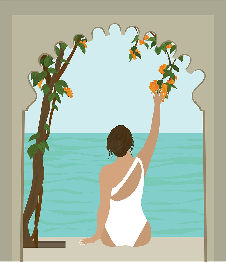 Art & Collectibles Digital Prints Prints Tropical Island Girl Digital ...