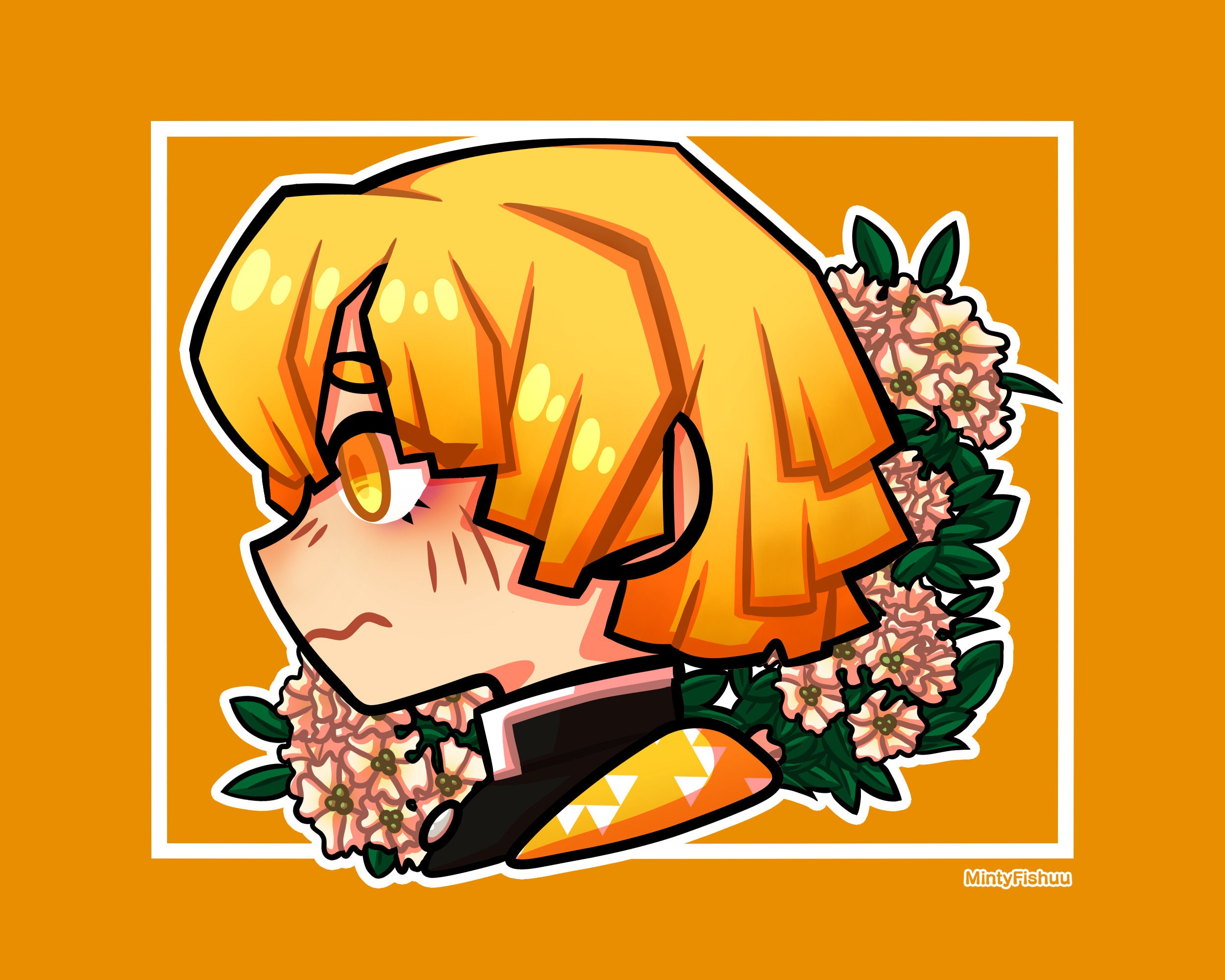 Demon Slayer Flower Headshot Print - Etsy